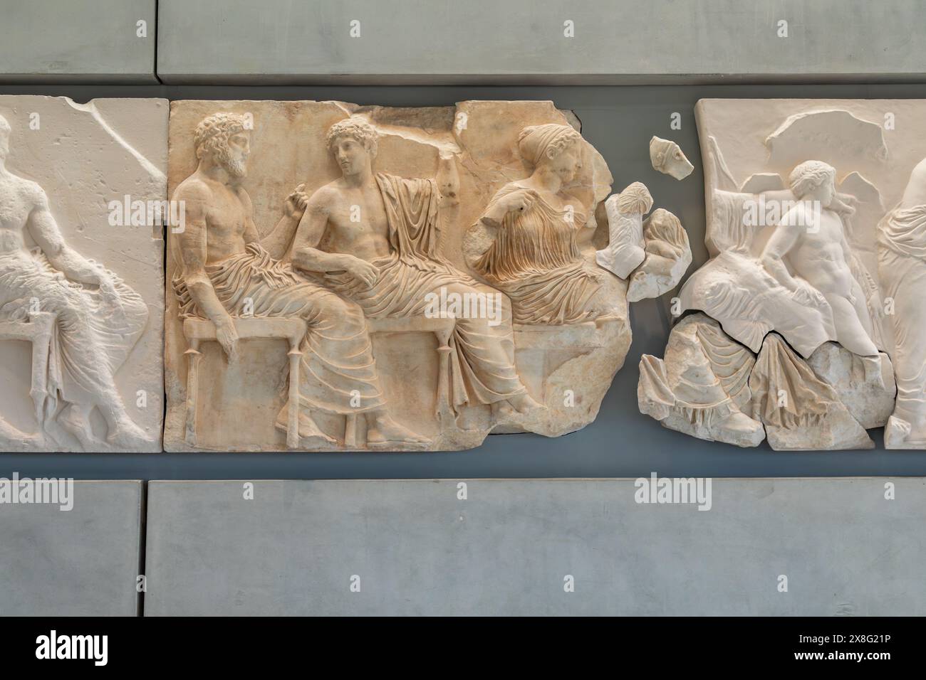 Fragment of the Parthenon frieze, The Acropolis of Athens, 5th Century BC.The Acropolis Museum ...