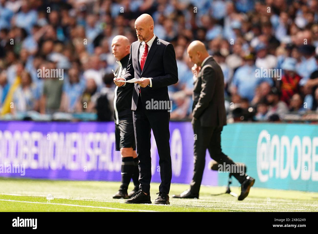 Manchester United manager Erik ten Hag on the touchline during the ...