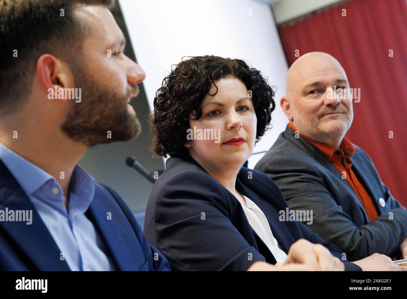 25 May 2024, Brandenburg, Schwedt/Oder: Stefan Roth (l-r), state ...