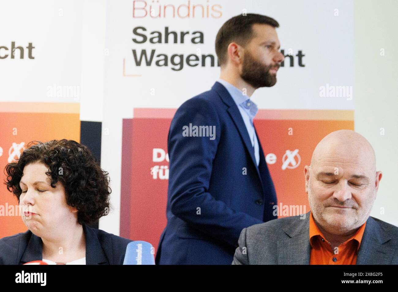 25 May 2024, Brandenburg, Schwedt/Oder: Stefan Roth (l-r), state ...