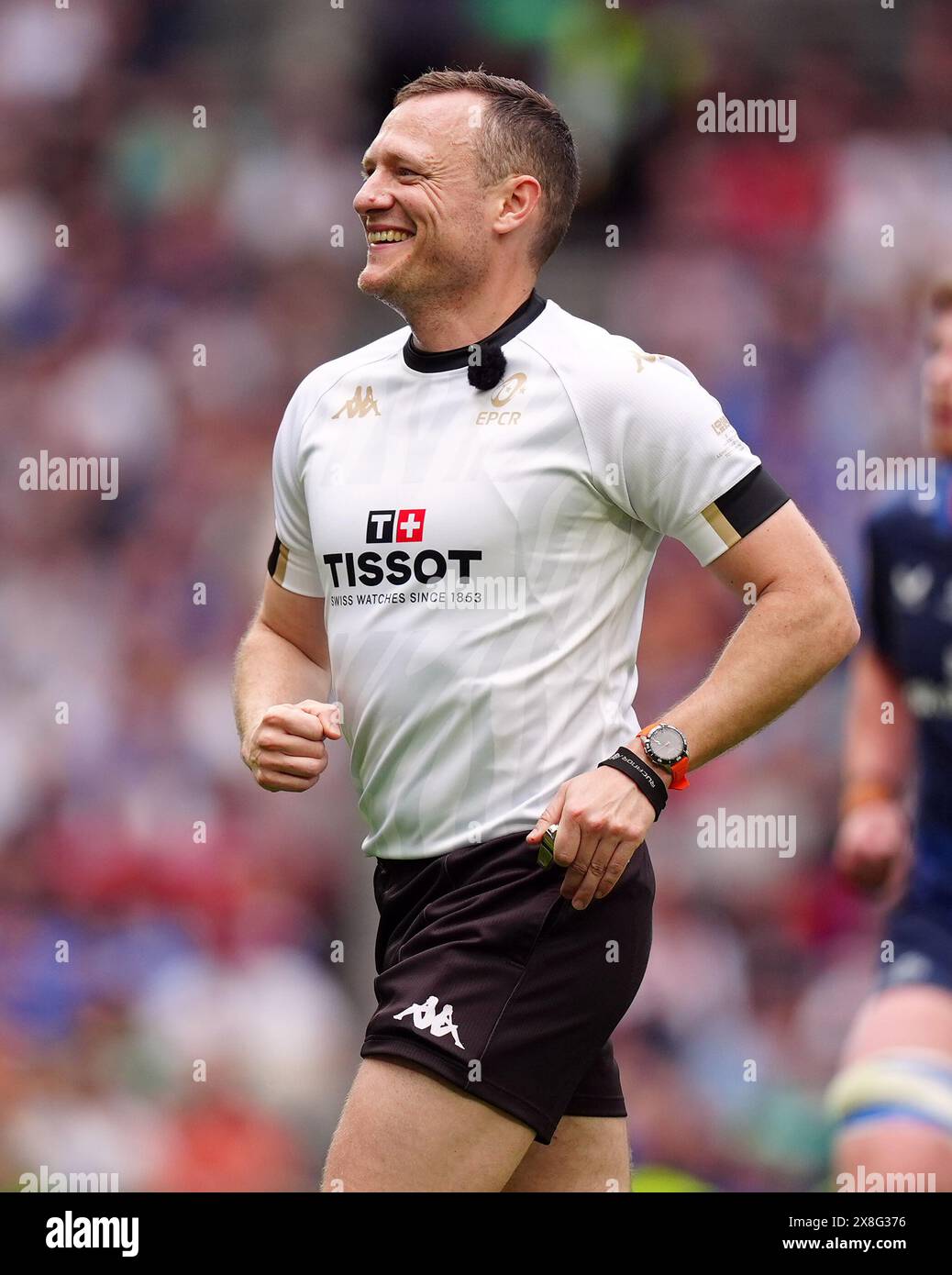 Referee Matthew Carley during the Investec Champions Cup final at the ...