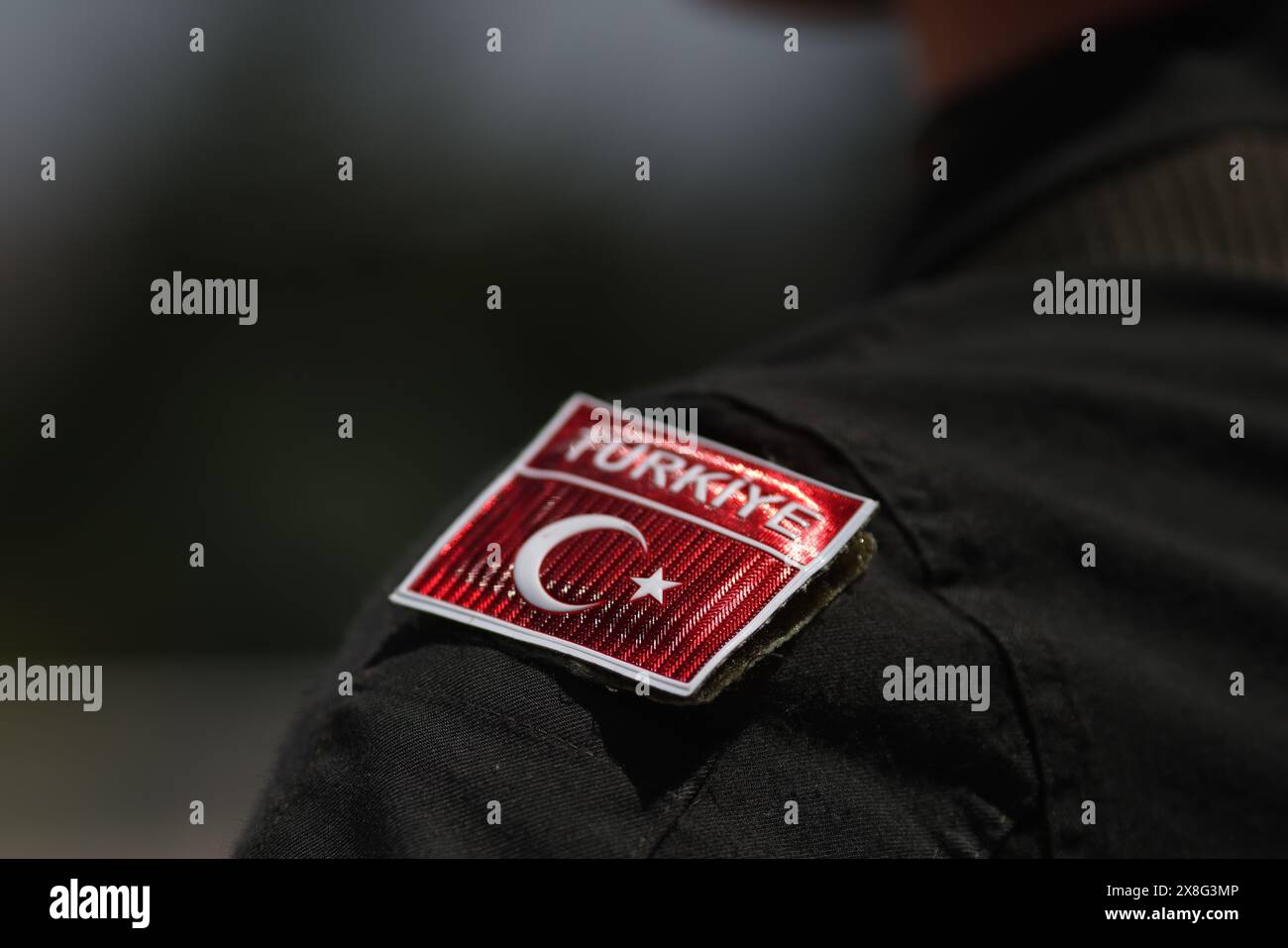 Details with the Turkish flag on the uniform of a Turkish soldier Stock ...