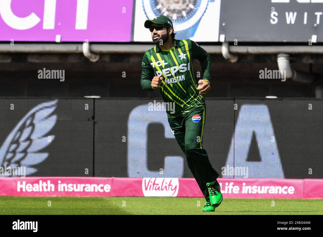 Mohammad Rizwan of Pakistan takes the catch of Moeen Ali of England during the Vitality T20 ...