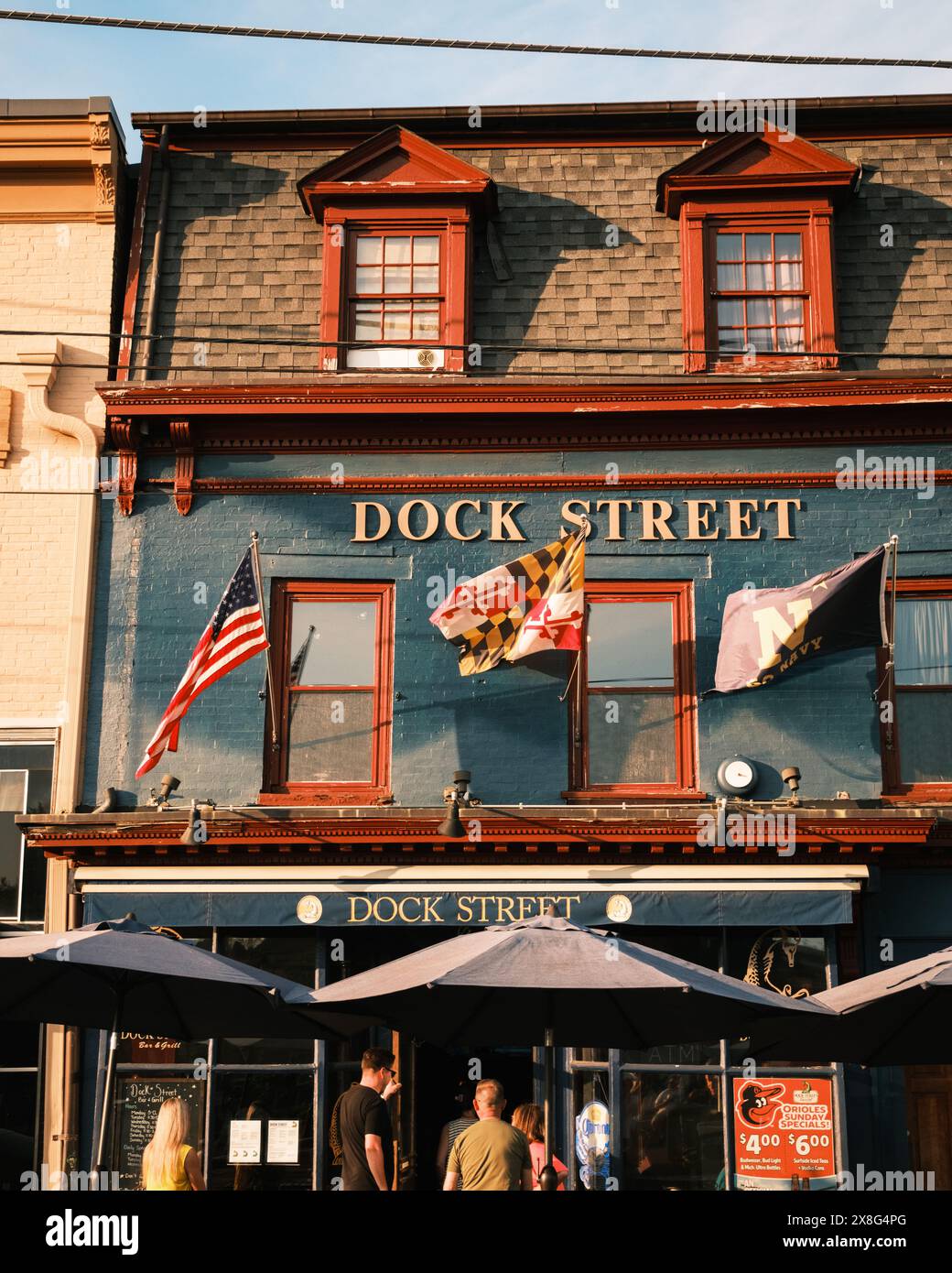 Dock Street vintage sign, Annapolis, Maryland Stock Photo - Alamy