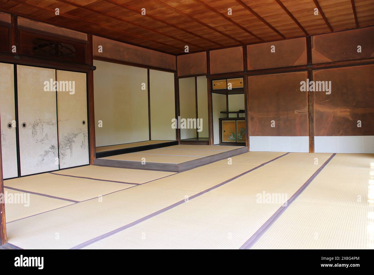 Inside of Jugetsu-kan in Shugakuin Imperial Villa, Kyoto, Japan Stock ...