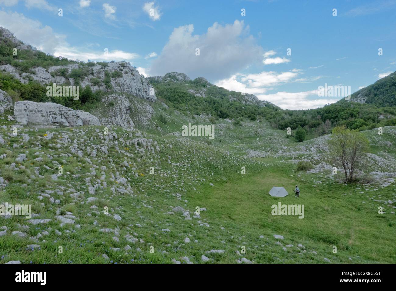 Camping out in the Orjen Mountains, Herceg Novi, Montenegro Stock Photo ...