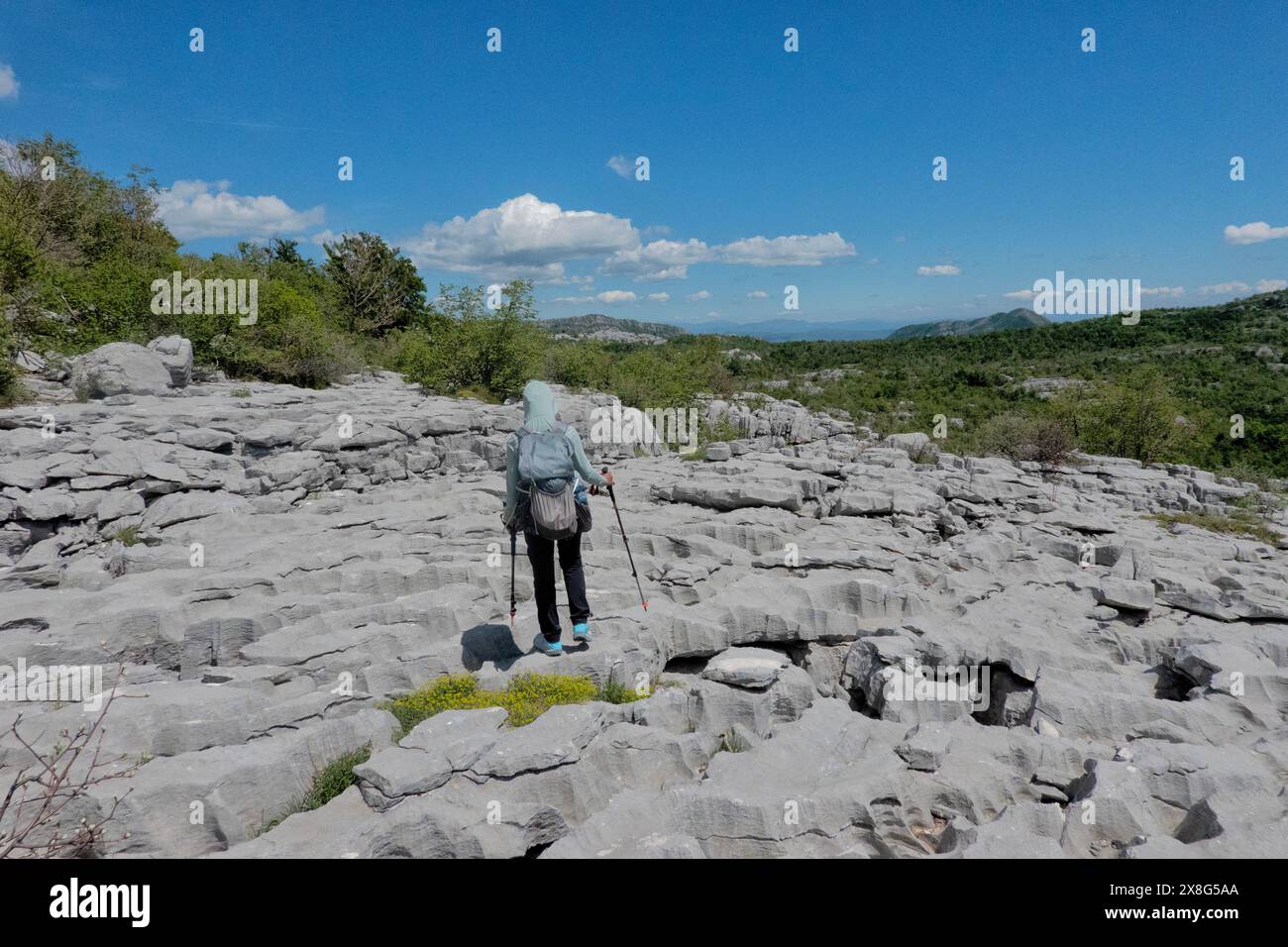 Climbing limestone fissures to Subra peak, Orjen Mountains, Herceg Novi ...