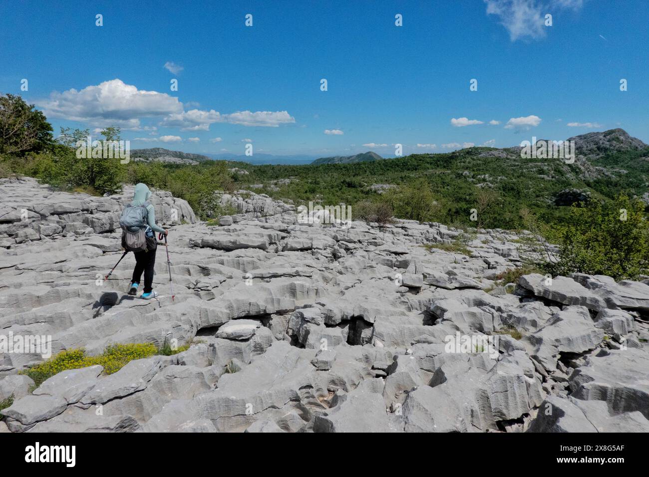 Climbing limestone fissures to Subra peak, Orjen Mountains, Herceg Novi ...