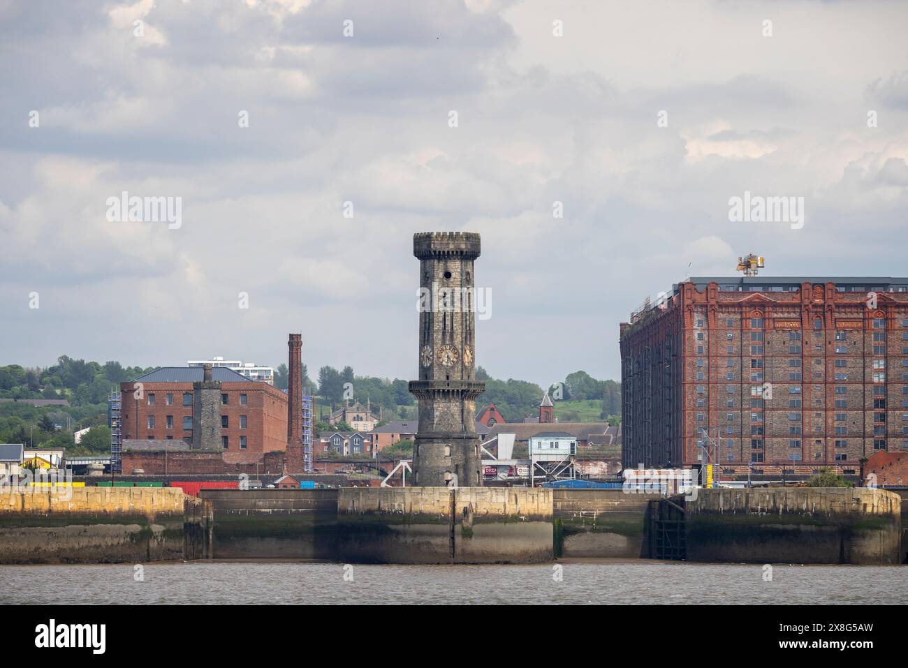 The Victoria Tower clock tower alongside salisbury Dock, Liverpool ...