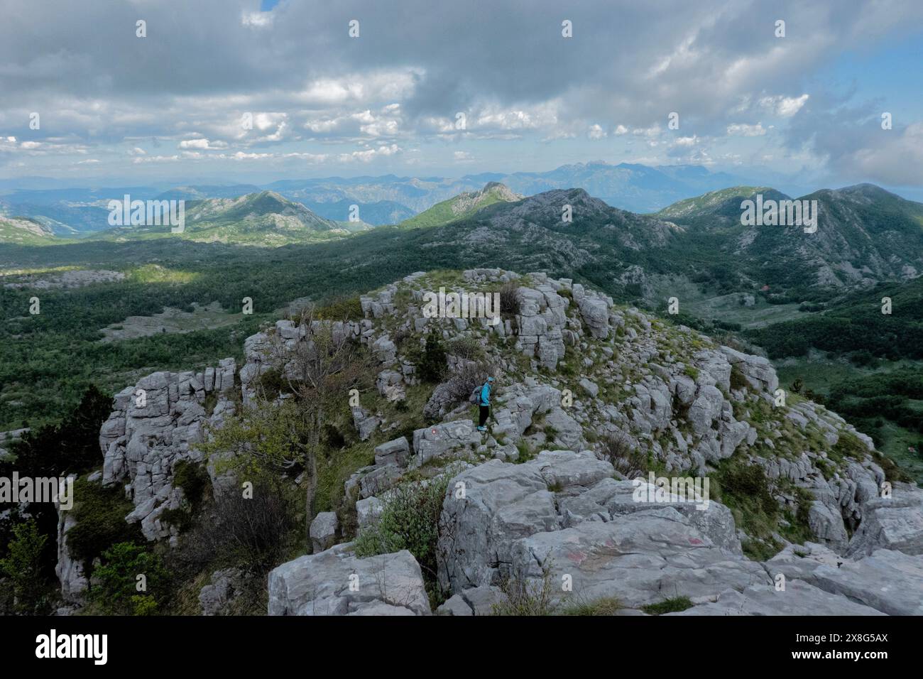 Climbing limestone fissures to Subra peak, Orjen Mountains, Herceg Novi ...