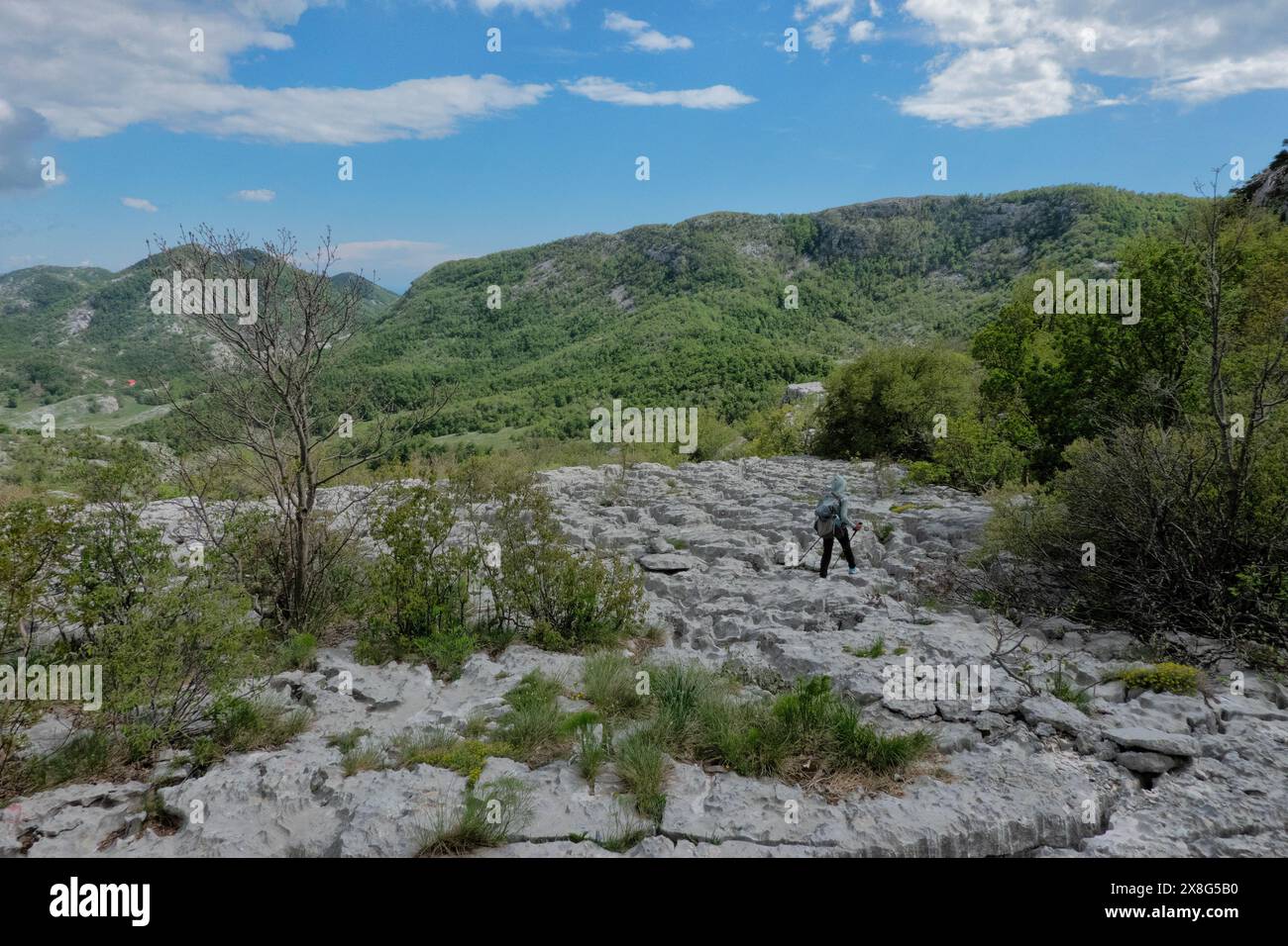Climbing limestone fissures to Subra peak, Orjen Mountains, Herceg Novi ...