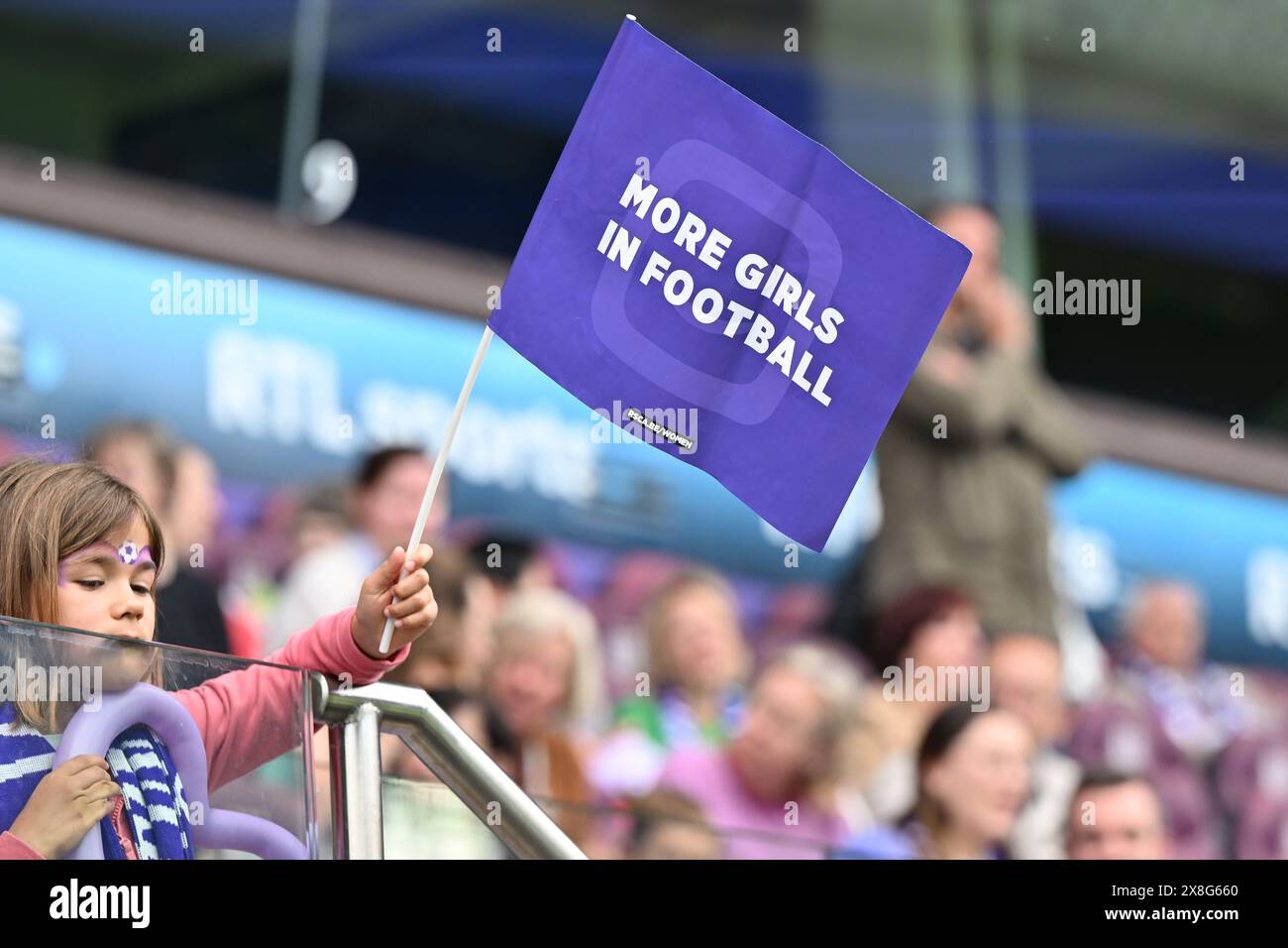 Anderlecht, Belgium. 25th May, 2024. young girl fans and supporters of ...