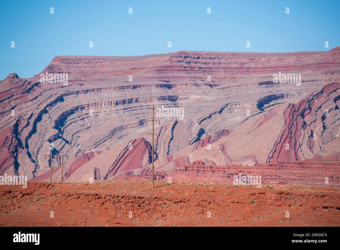 Raplee Ridge is a monocline rock formation near Mexican Hat, UT Stock ...