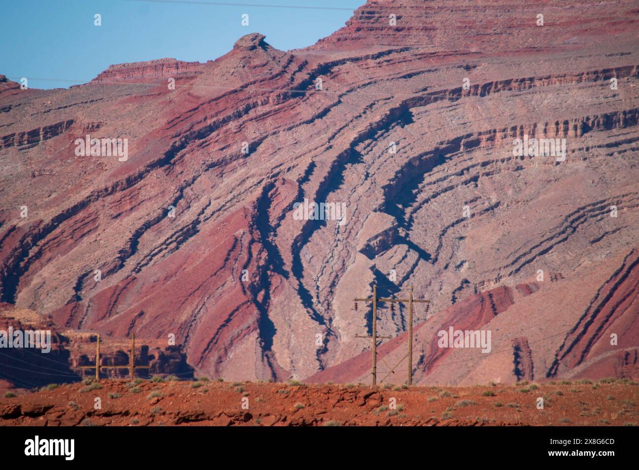 Raplee Ridge is a monocline rock formation near Mexican Hat, UT Stock ...