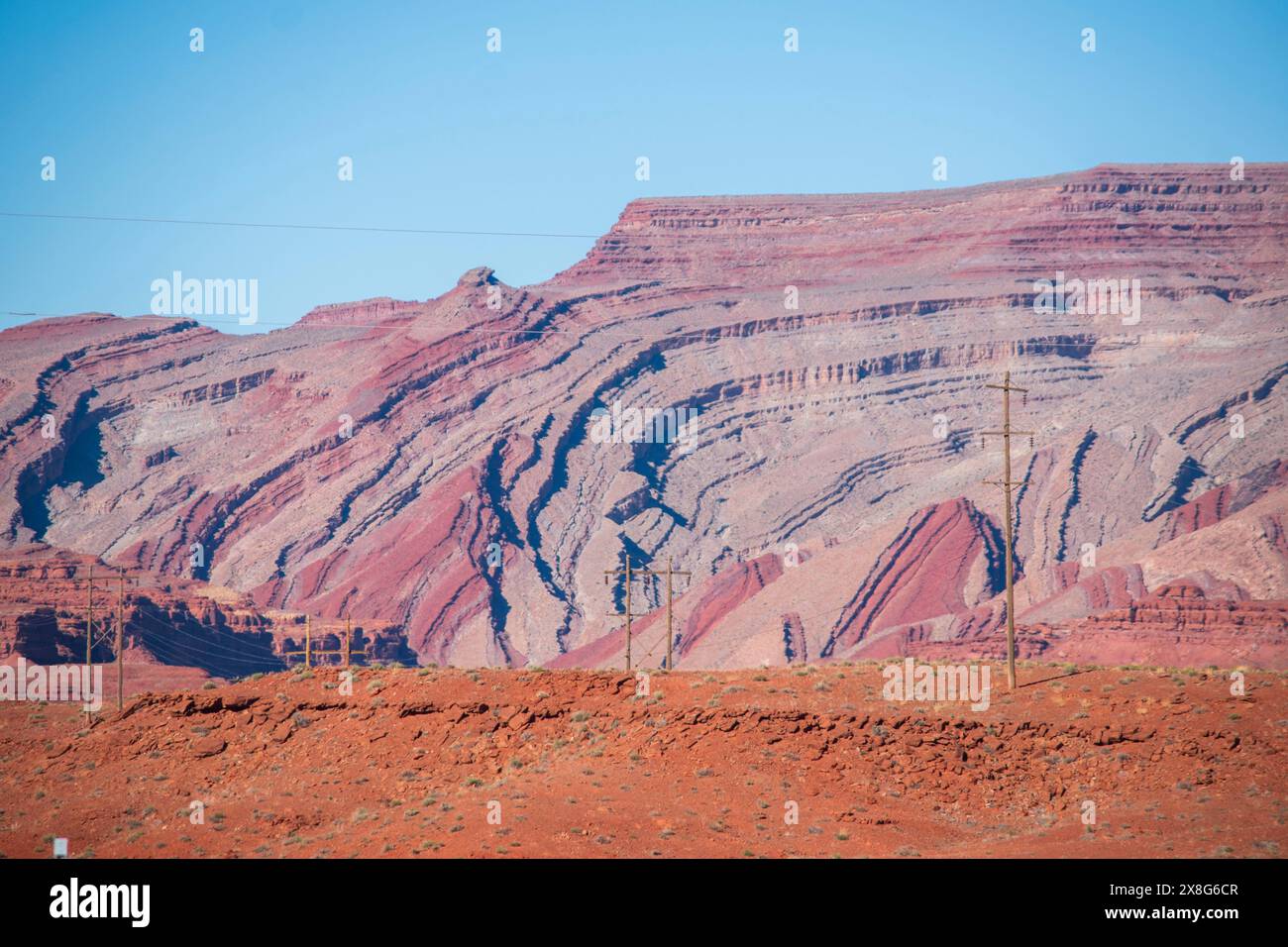 Raplee Ridge is a monocline rock formation near Mexican Hat, UT Stock ...