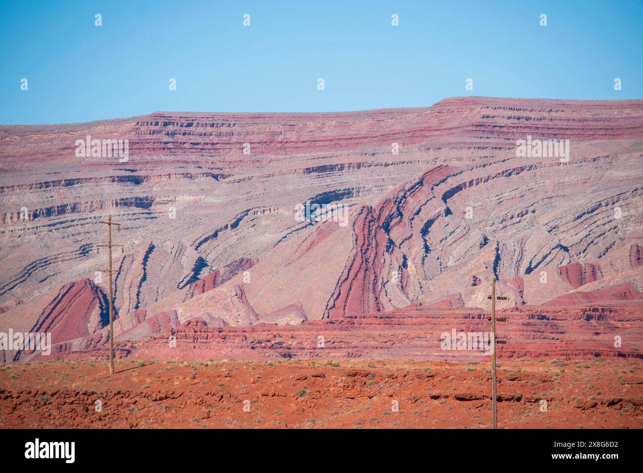 Raplee Ridge is a monocline rock formation near Mexican Hat, UT Stock ...