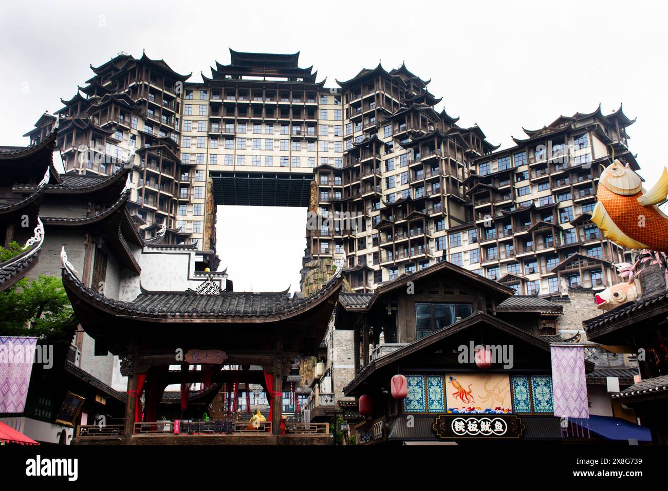Historic ancient 72 Tujia Stilted Buildings Scenic Area or antique ...
