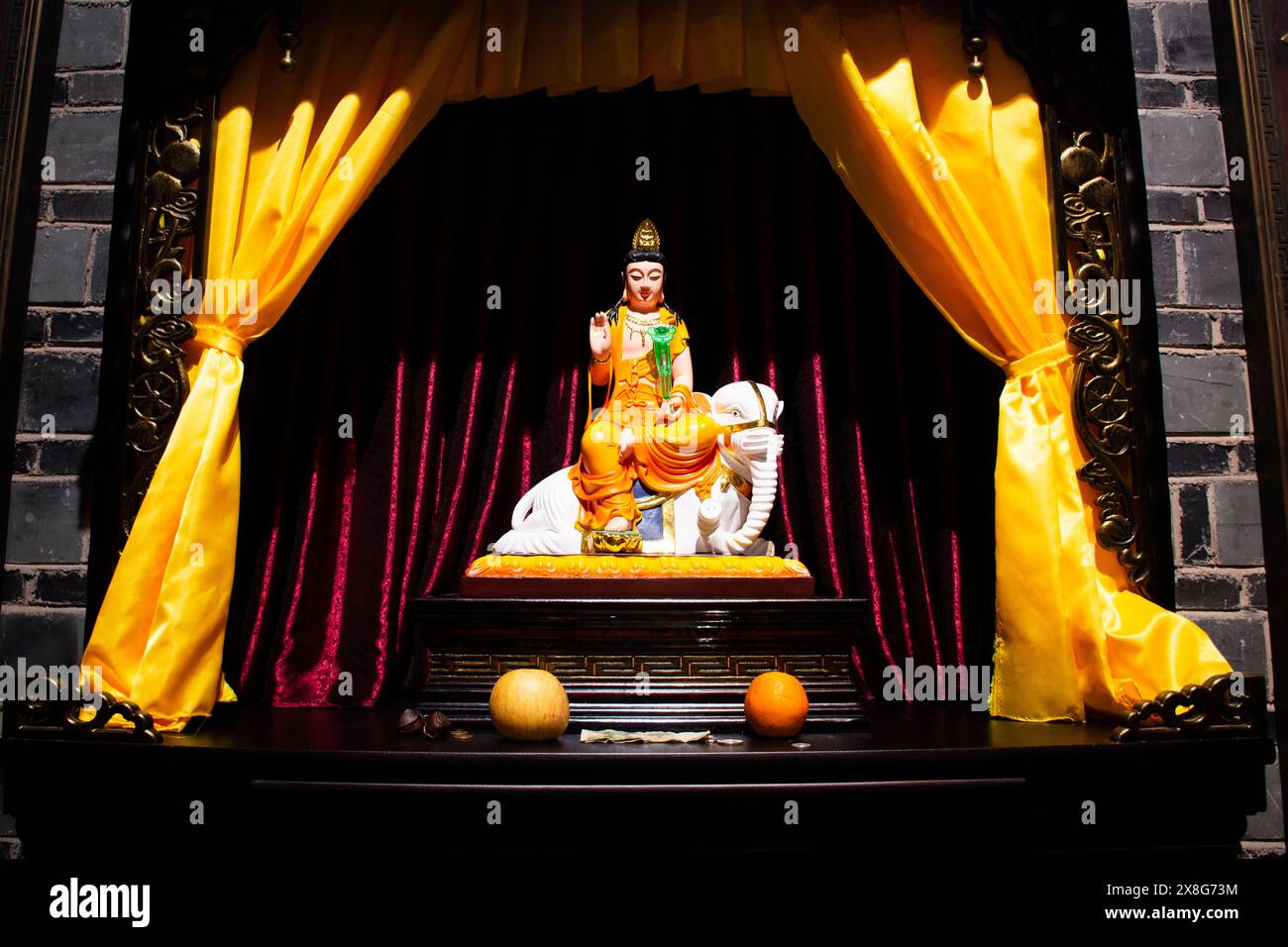 Guanyin sitting on elephant or Guan Yin bodhisattva goddess chinese ...