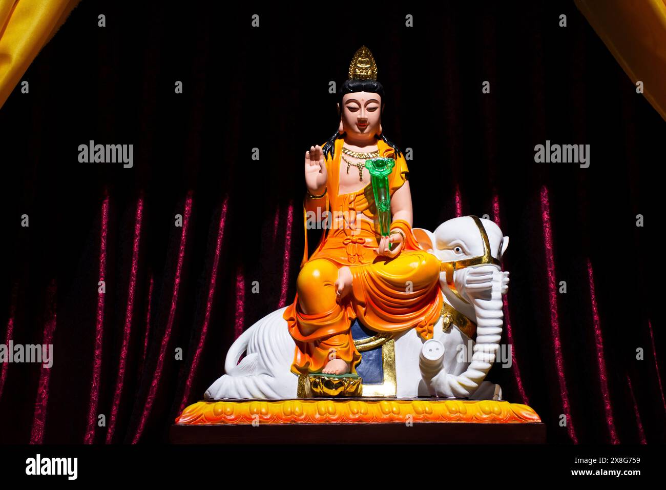 Guanyin sitting on elephant or Guan Yin bodhisattva goddess chinese ...