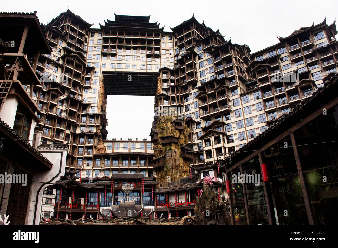 Historic ancient 72 Tujia Stilted Buildings Scenic Area or antique ...