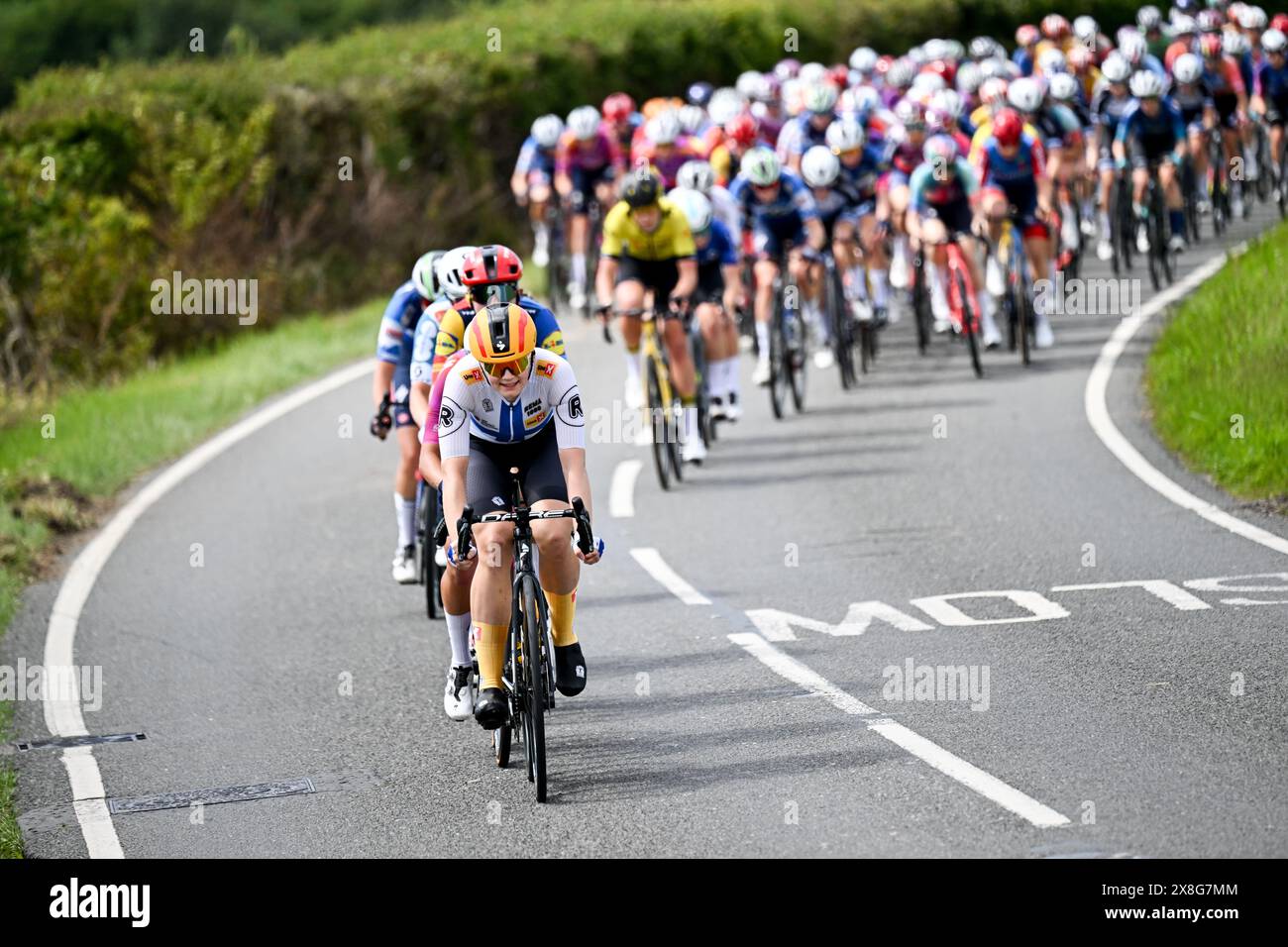Anniina AHTOSALO Uno X Mobility leading the peloton during the 2nd ...