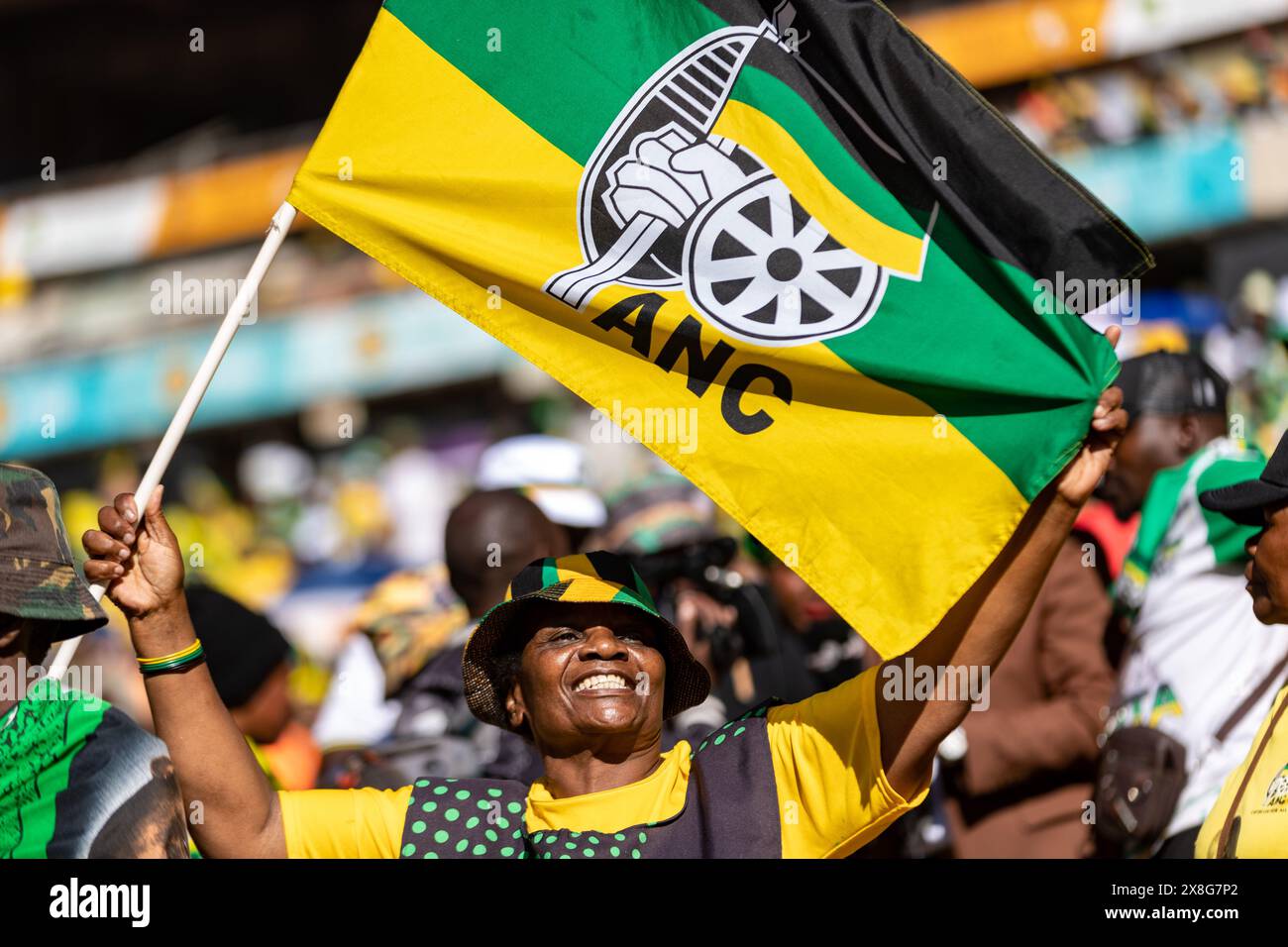 Johannesburg, South Africa. 25th May, 2024. A supporter of the African ...