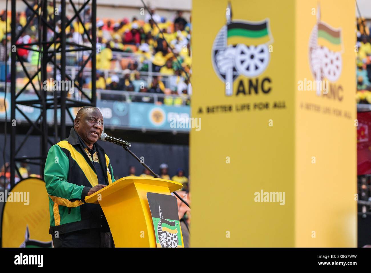 President Cyril Ramaphosa speaks during the final African National ...