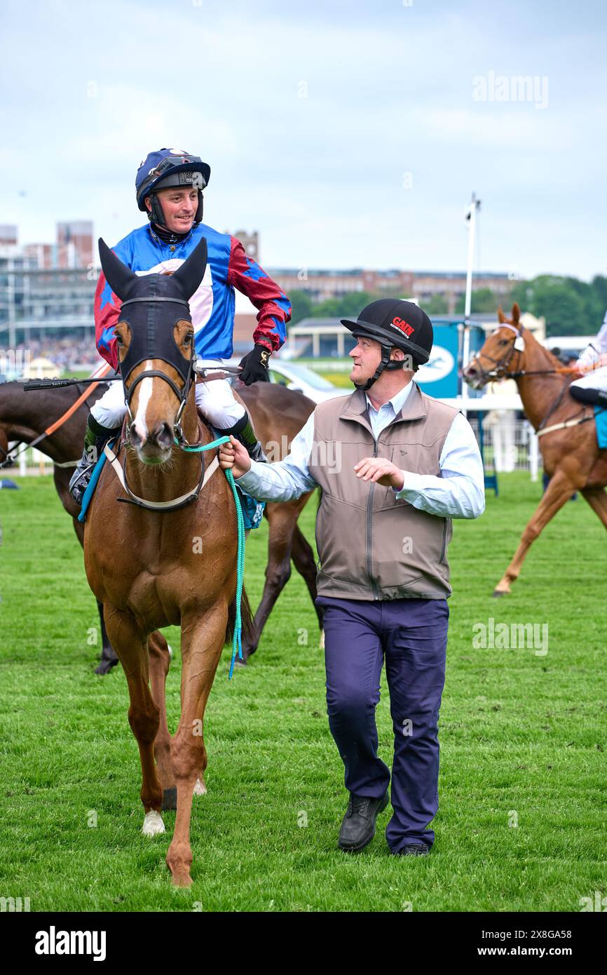 Jockey Duran Fentiman on Cruyff Turn at York Racecourse Stock Photo - Alamy
