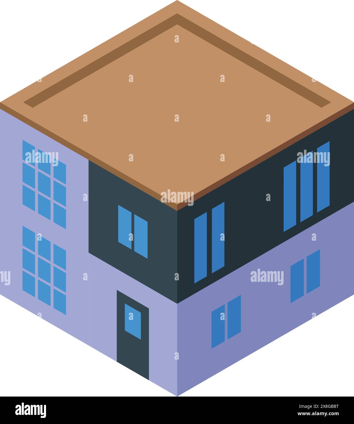 Stylish isometric residential building illustration in a modern urban ...