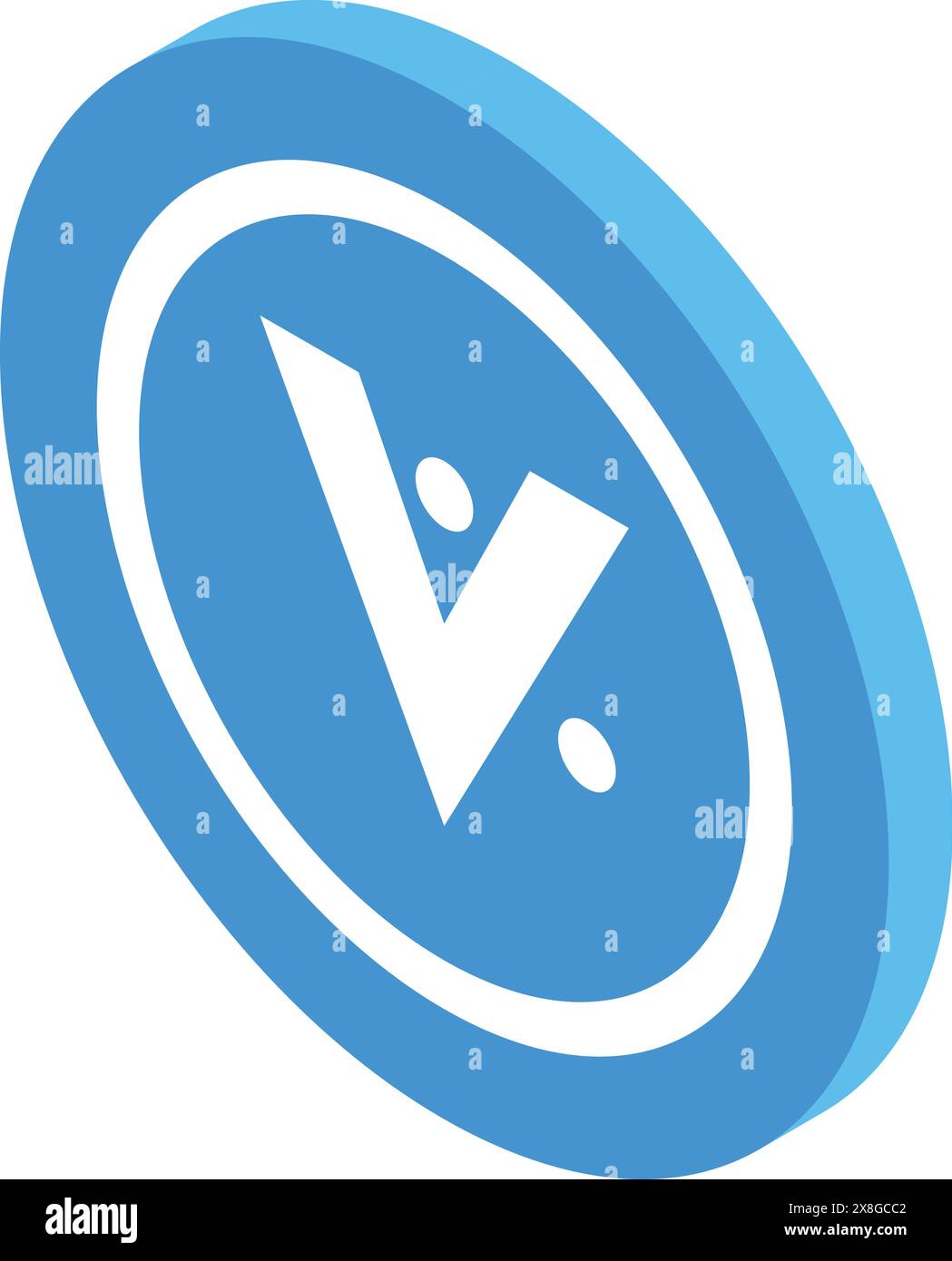 Vibrant blue verified badge with a white checkmark for secure and ...
