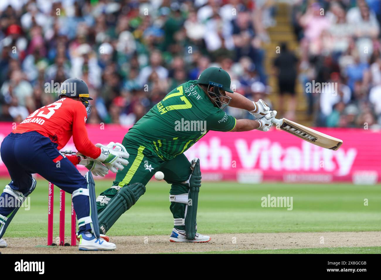 Birmingham, UK. 25th May, 2024. Azam Khan in action with the bat as he ...