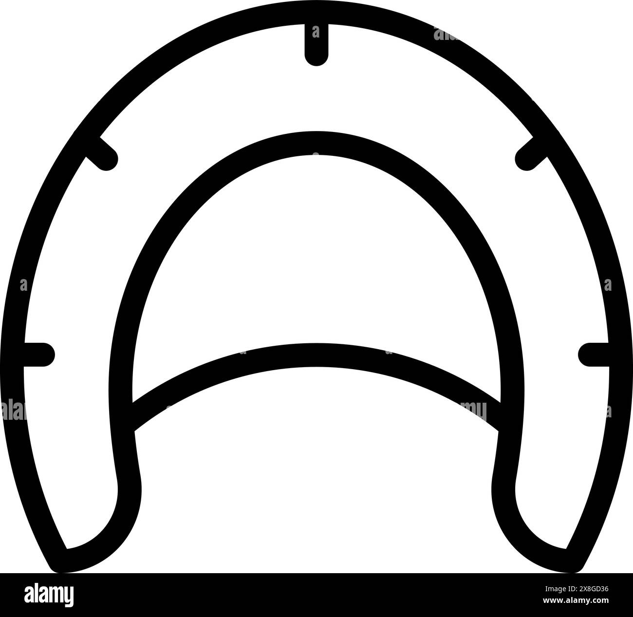 Simplistic line drawing of a horseshoe, perfect for icons, logos, and ...