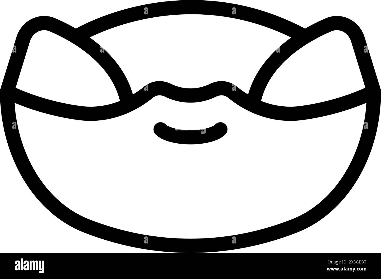 Simple black and white line art of a stylized cat face suitable for ...