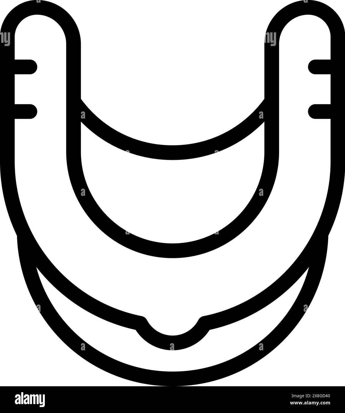 Simple and bold line art illustration of a horseshoe, symbolizing luck ...
