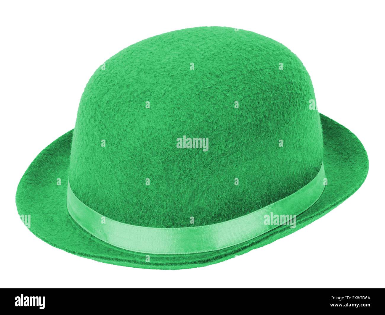 Green bowler hat isolated on a white transparent background Stock Photo ...