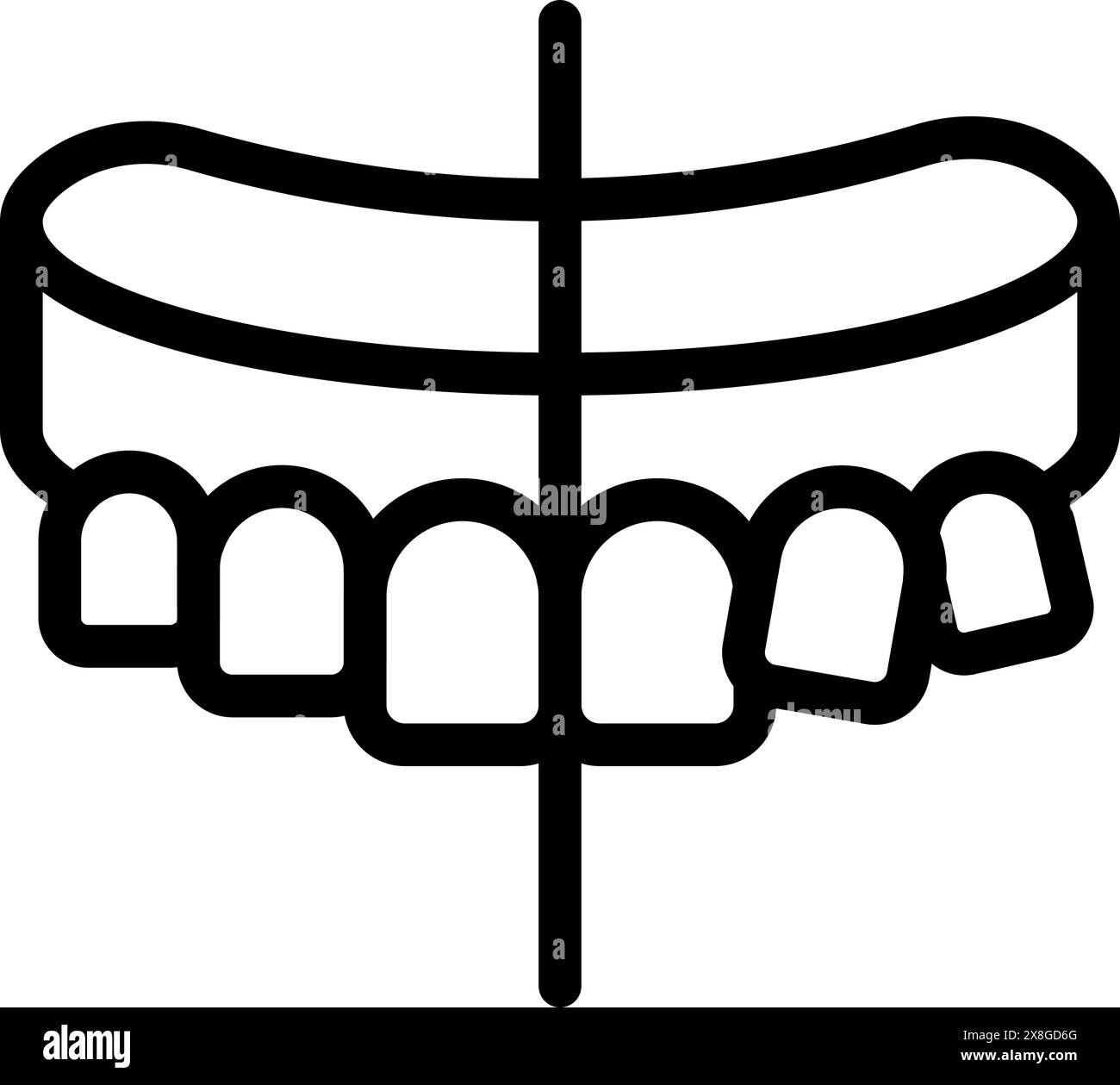 Black and white icon of a dental retainer for orthodontic use Stock ...