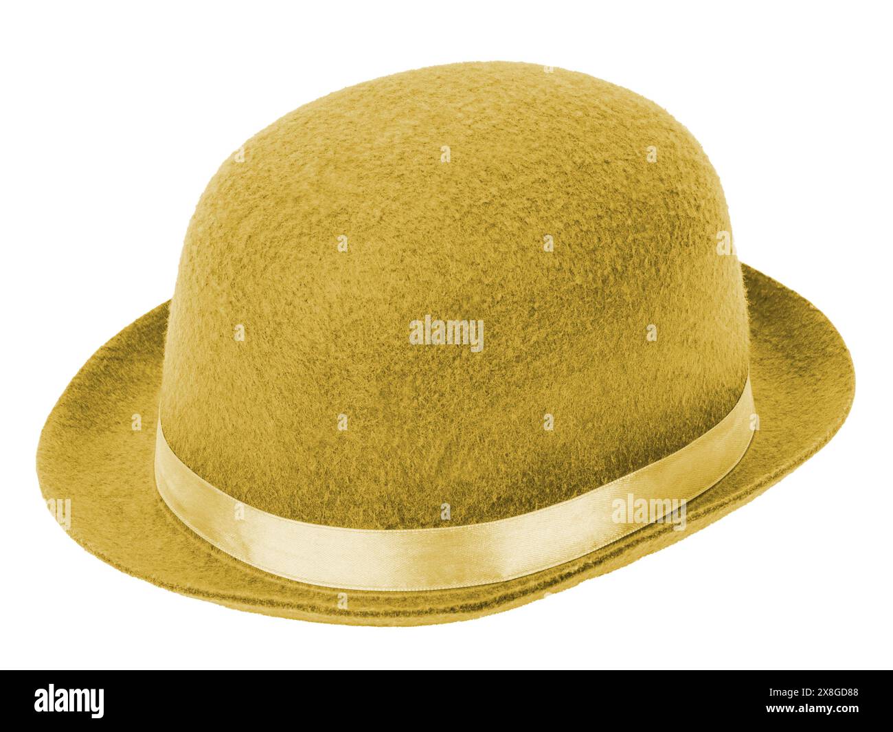 Yellow bowler hat isolated on a white transparent background Stock ...