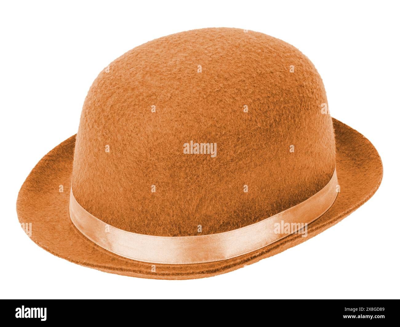 Orange bowler hat isolated on a white transparent background Stock ...