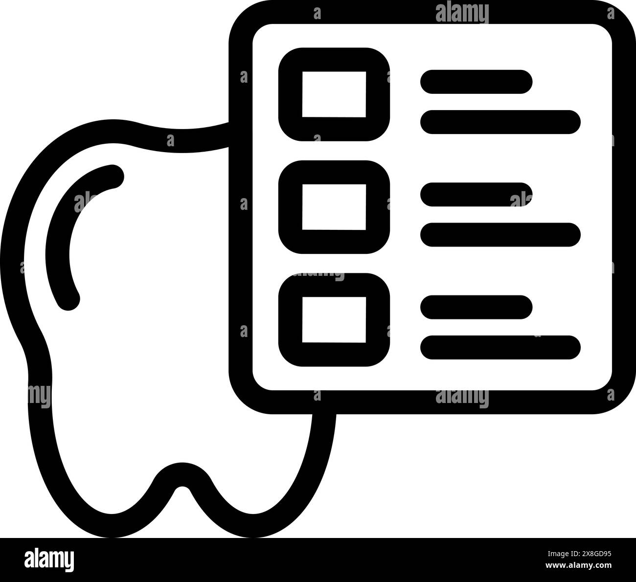 Graphic icon depicting a hand holding a checklist, symbolizing task ...