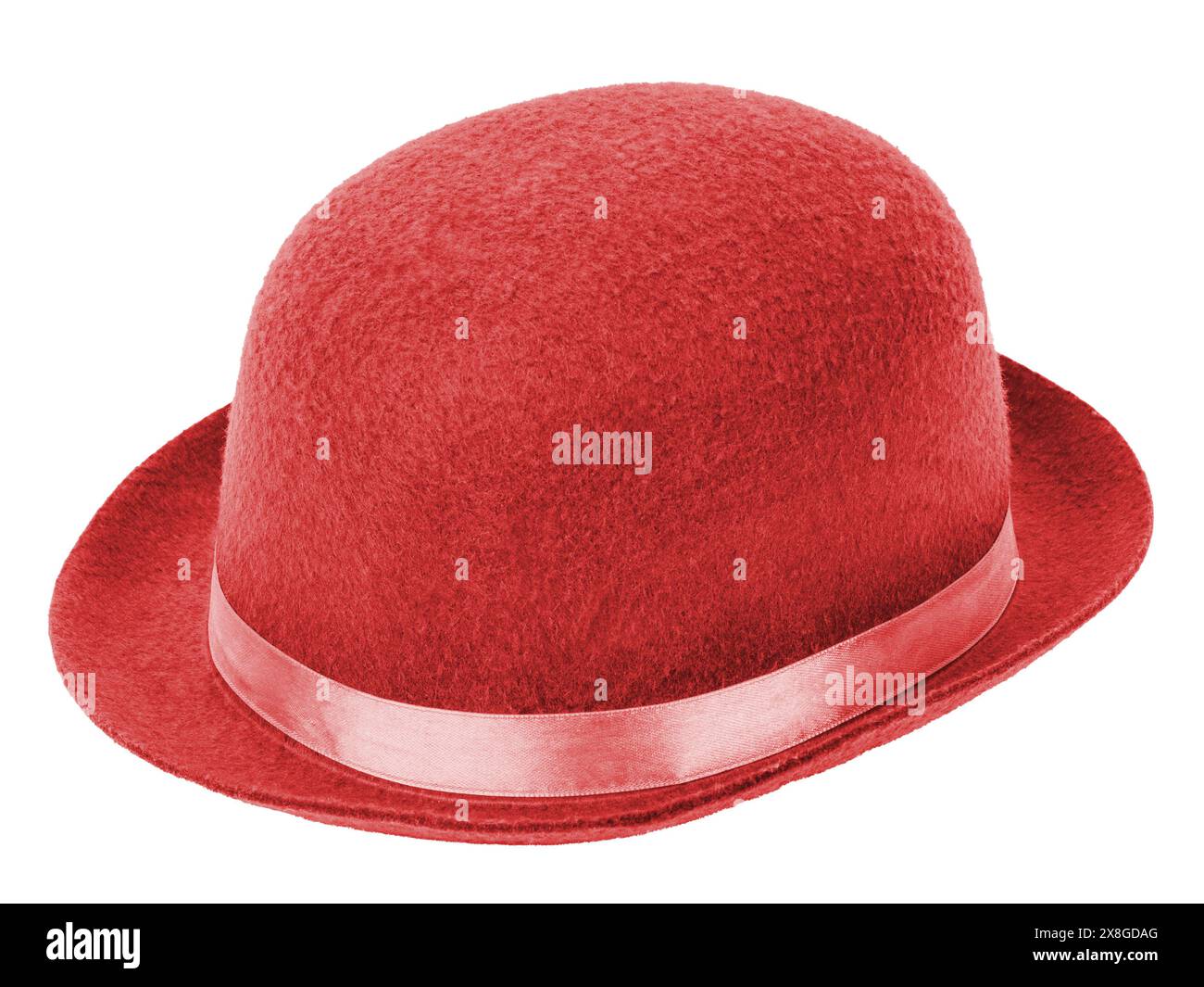 Red bowler hat isolated on a white transparent background Stock Photo ...