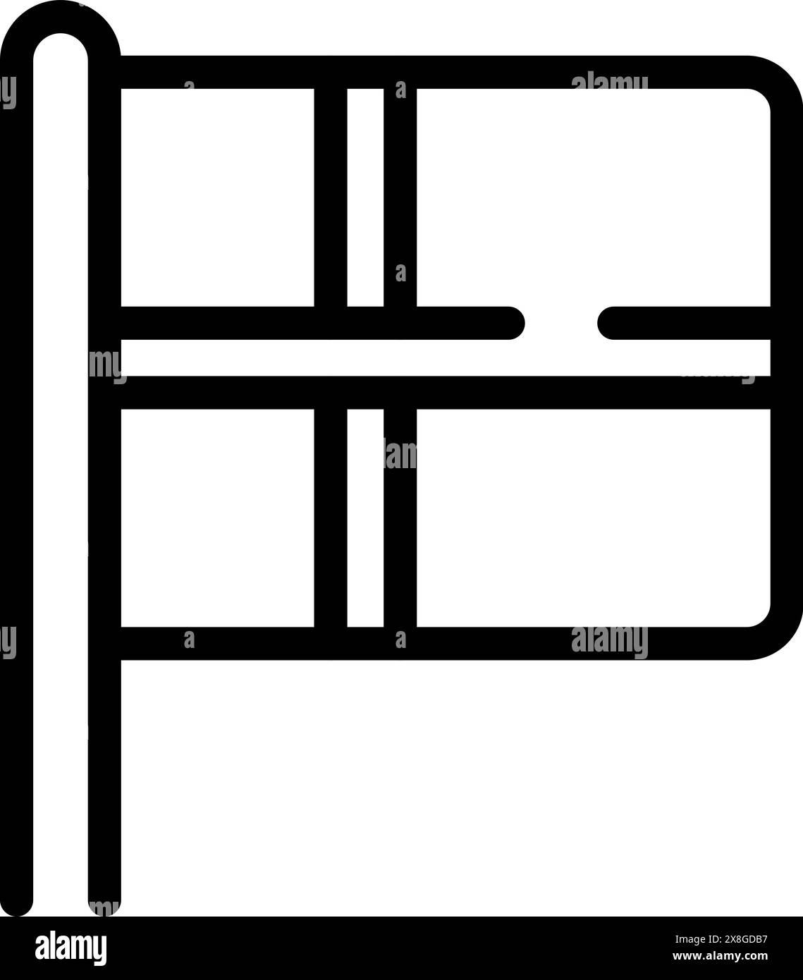 Simplistic graphic representation of a flag in a bold black and white ...
