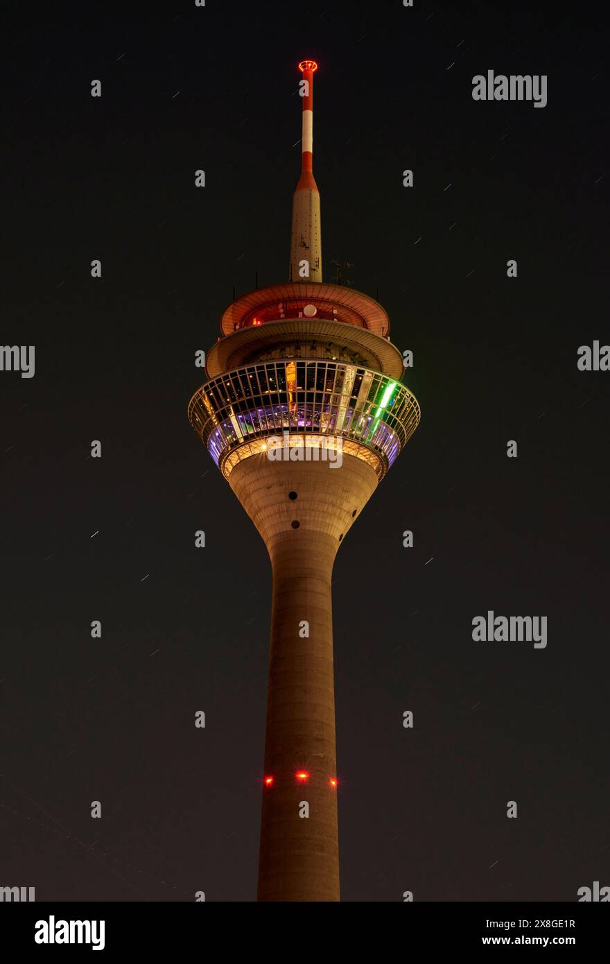 Rhine Tower of Dusseldorf at night Stock Photo - Alamy