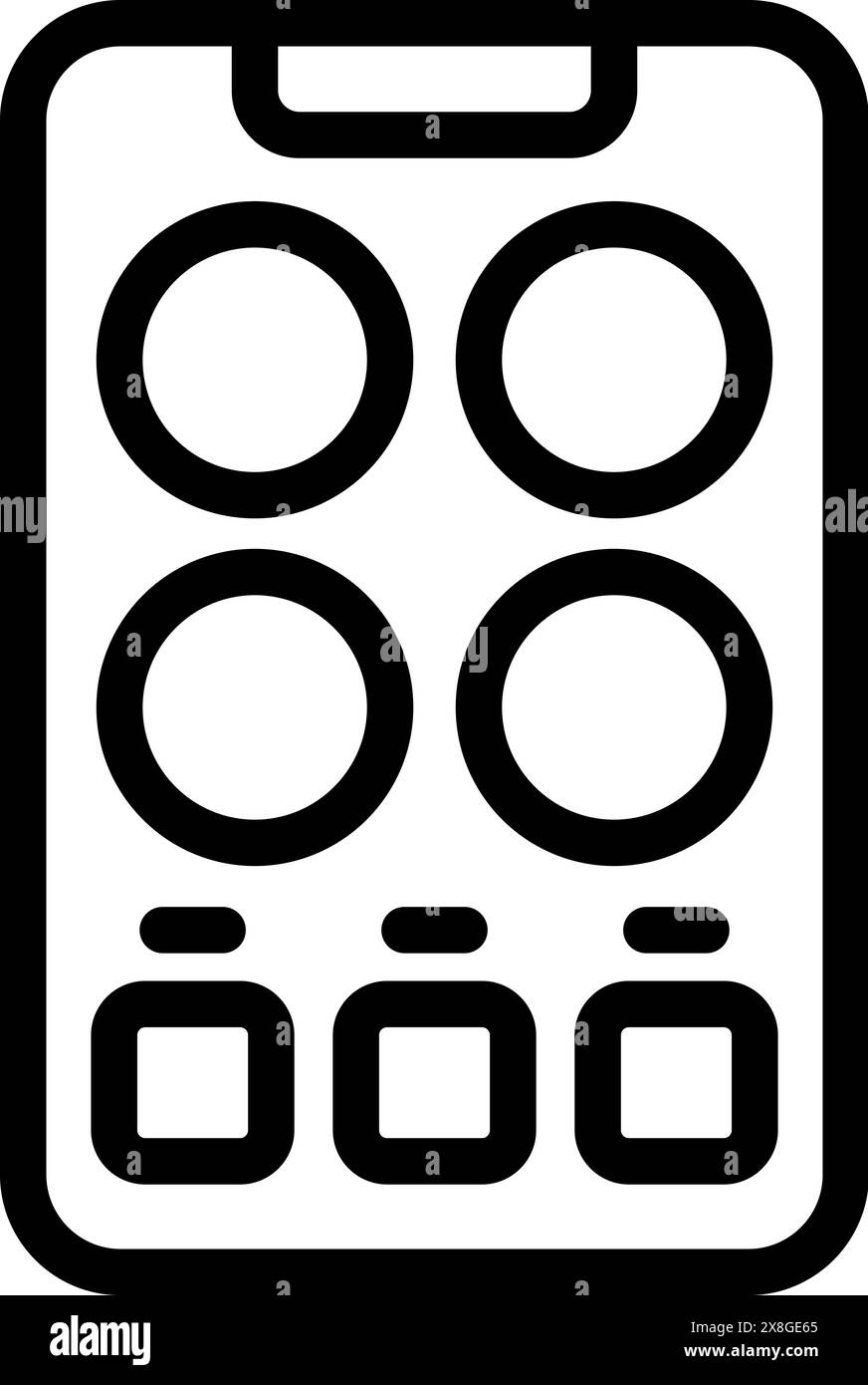 Smartphone camera icon outline illustration with modern, sleek, and ...