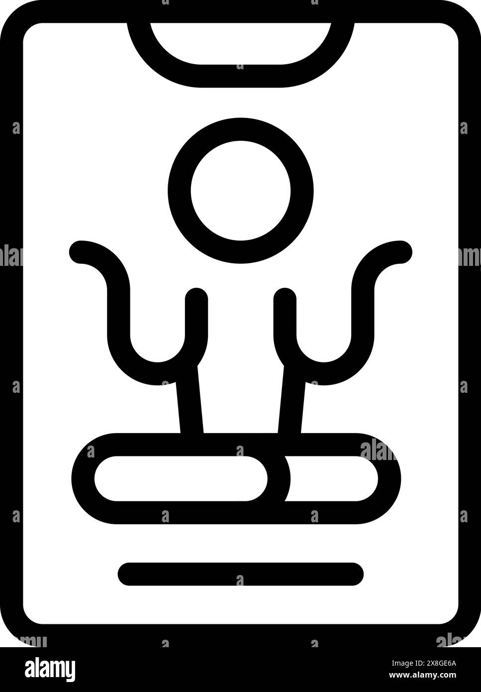 Minimalistic black and white yoga meditation icon graphic illustration ...