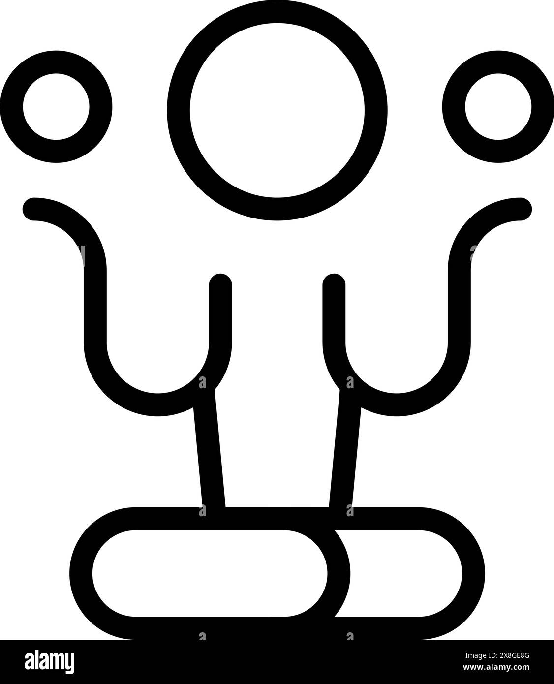 Yoga meditation line icon for mindfulness and wellness with relaxation ...