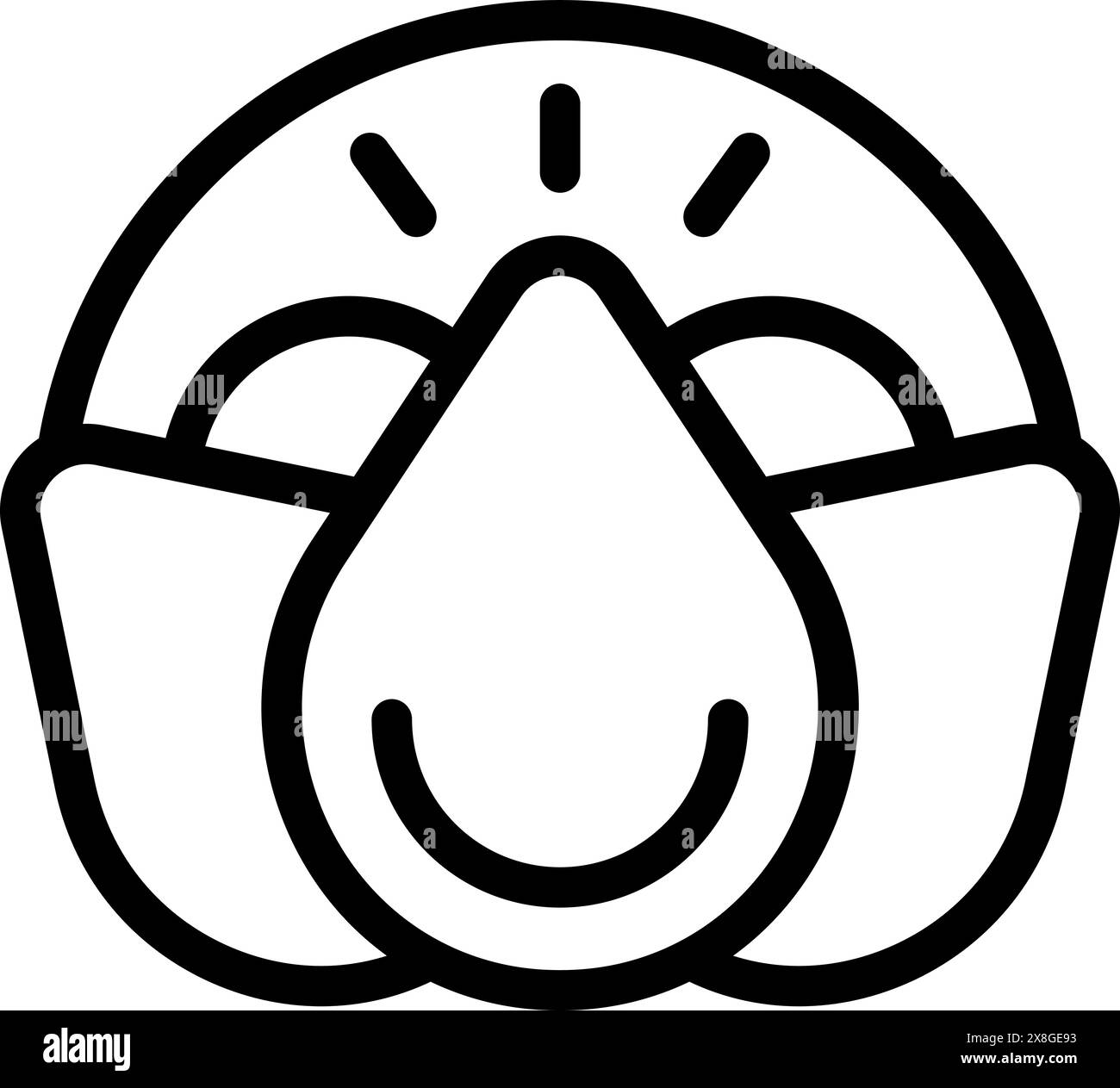 Simple black and white line drawing of a face mask, representing health ...