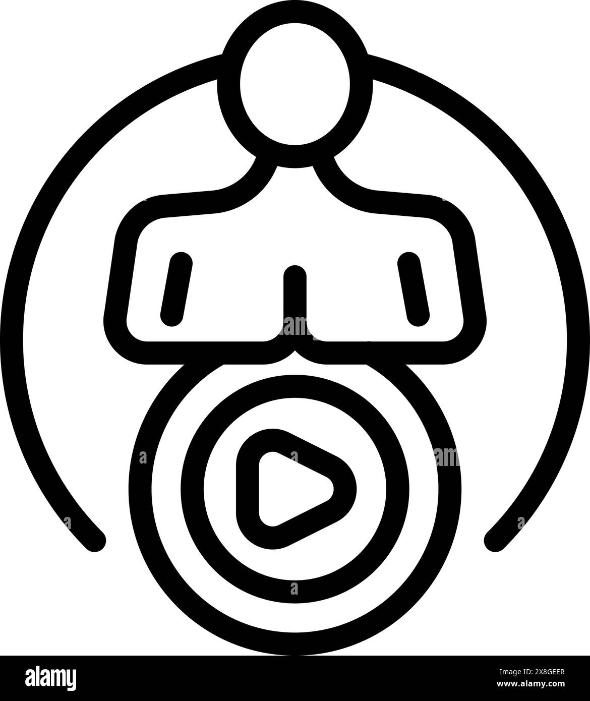 Linework illustration of a podcast symbol featuring a person with ...