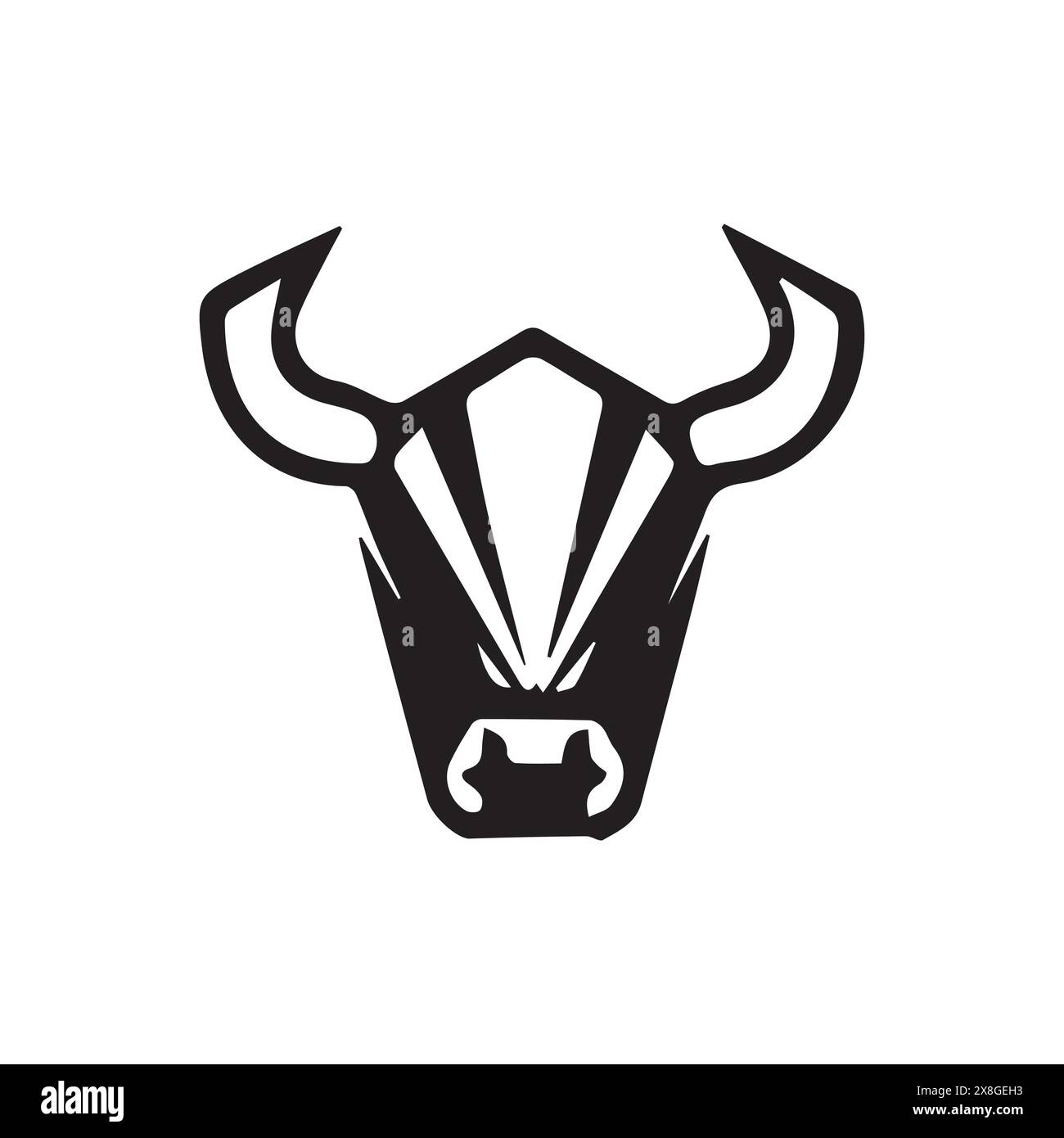 Bull cow head abstract line art logo design Taurus vector symbol ...