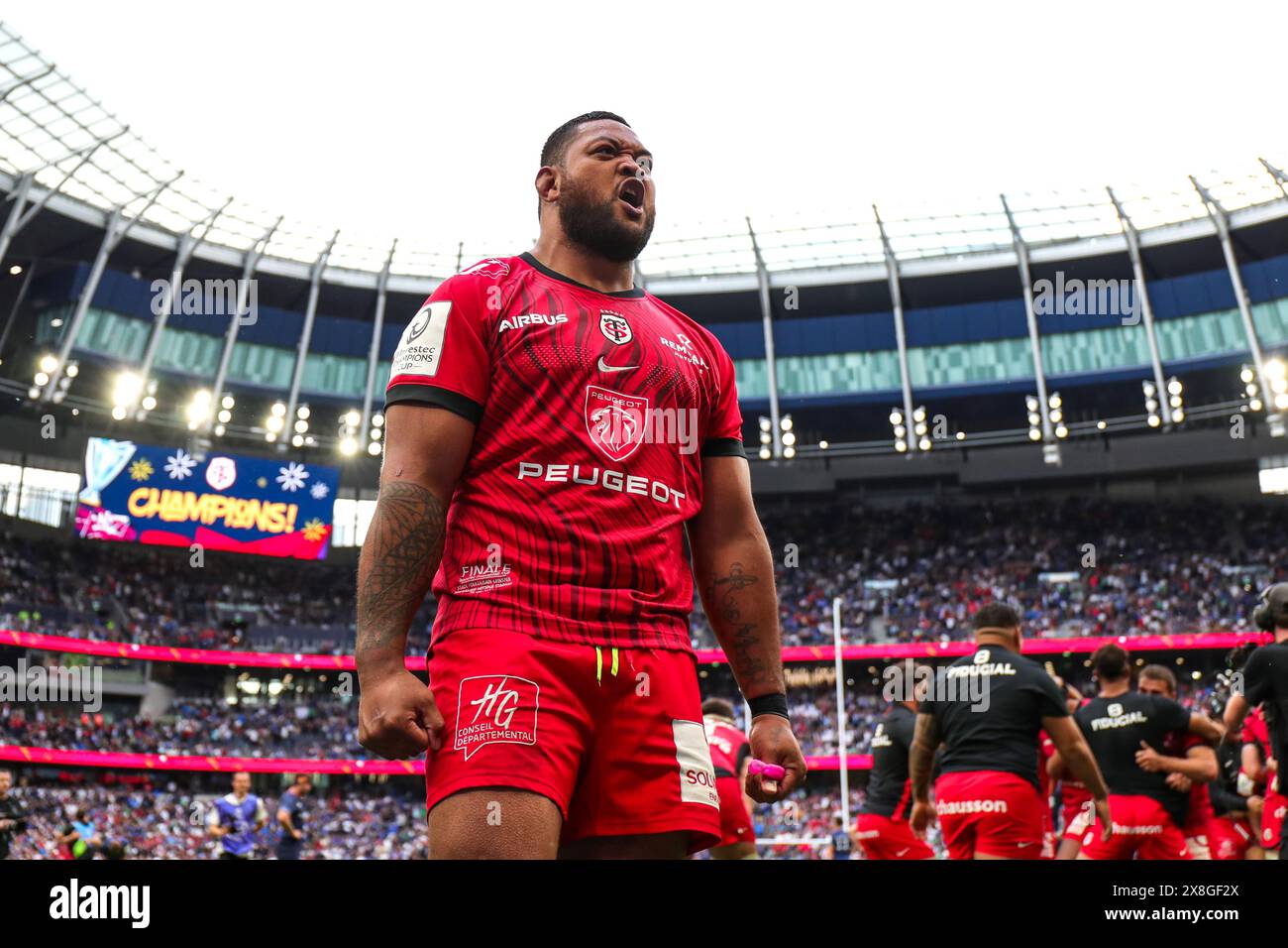 London, England. 25th May, 2024. Stade Toulousain's Rodrigue Neti ...