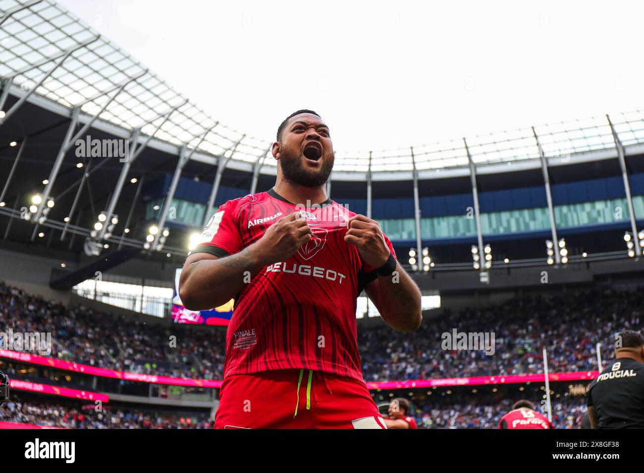 London, England. 25th May, 2024. Stade Toulousain's Rodrigue Neti ...